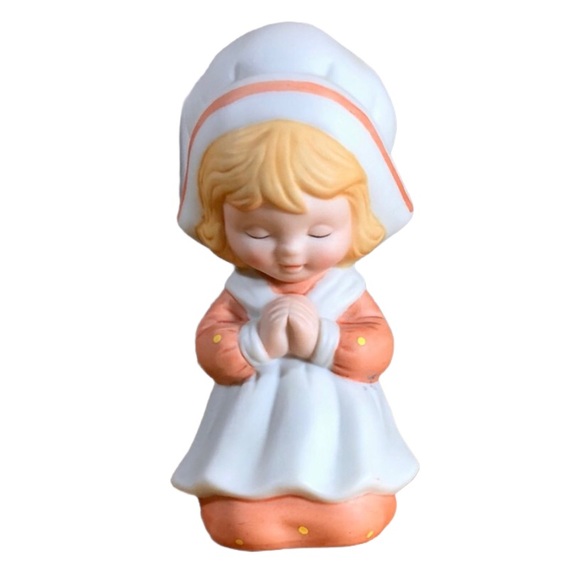 Lefton | Accents | Vintage Lefton Pilgrim Girl Praying Thanksgiving ...